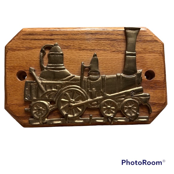 Art | Heavy Duty Wood And Metal Train Key Holder Vintage From An Estate ...